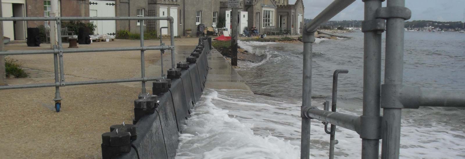 Floodstop flood defence barriers protect Brownsea Island