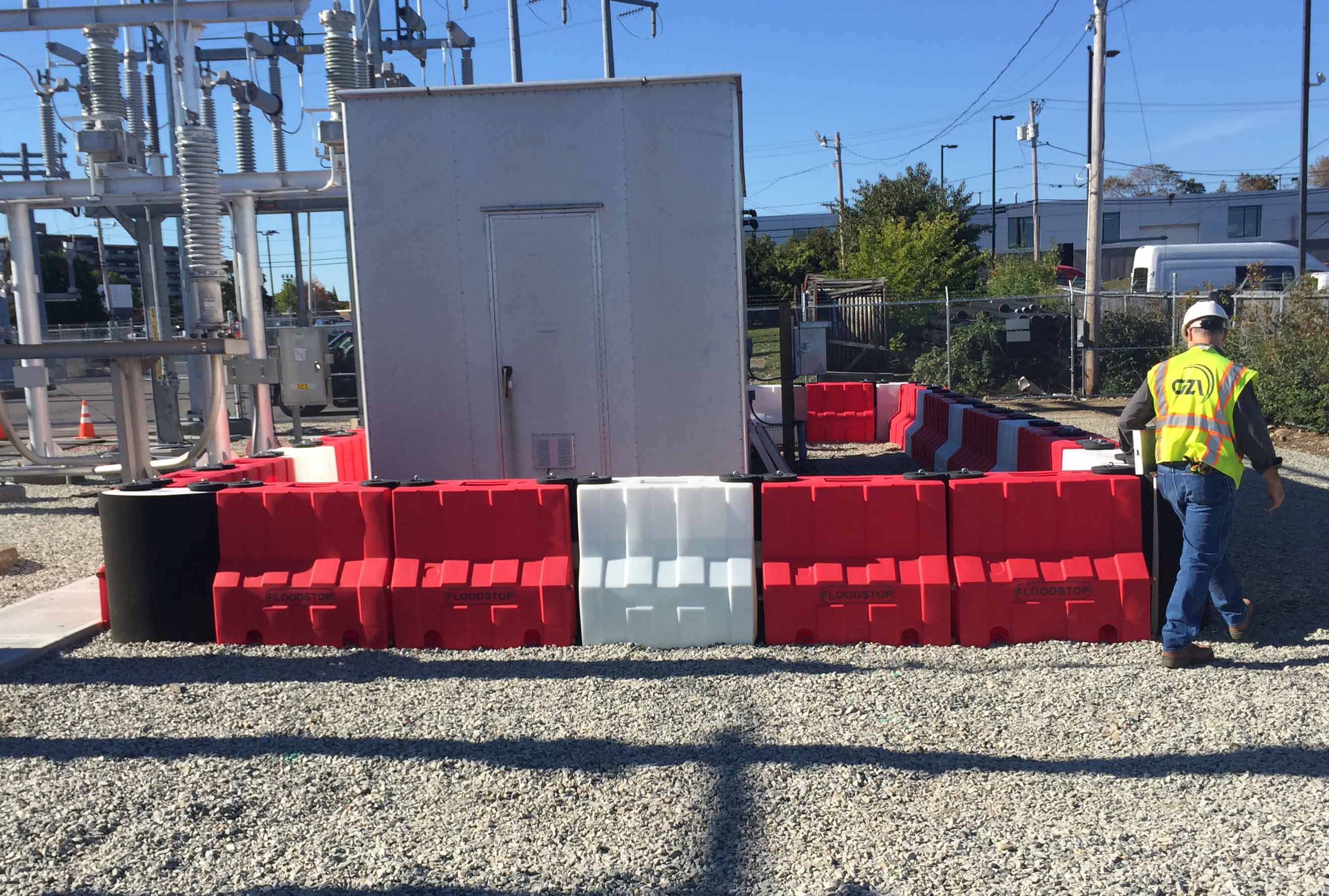 Flood Barriers Protecting National Grid Stations